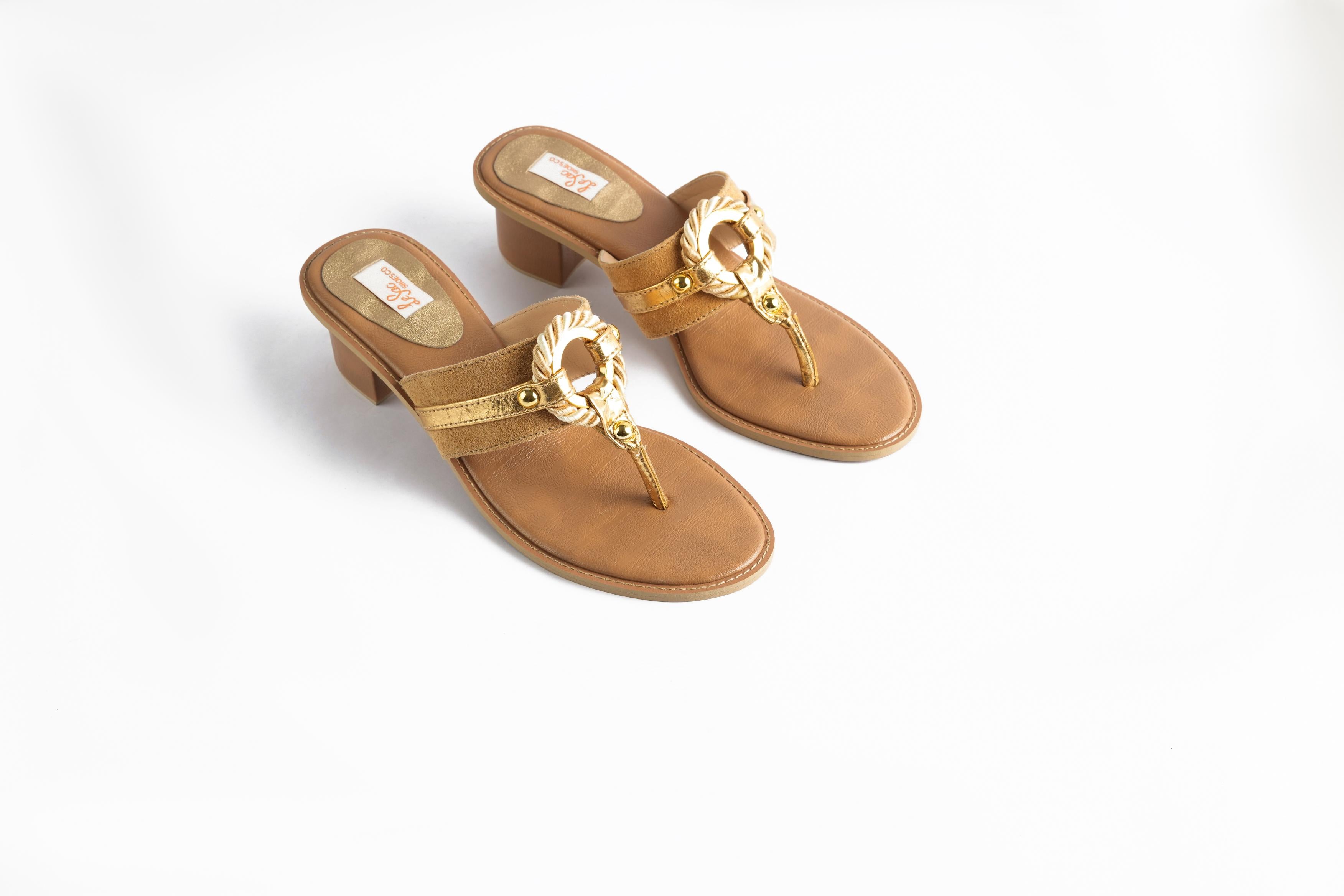 Heeled Leather Sandals with Silk Braid and Ring Detail – Lesac Shoes & Bags